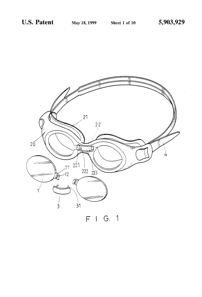 TODAYS PATENT- SWIMMING GOOGES WITH NOSE PROTECTION - Patent Blog