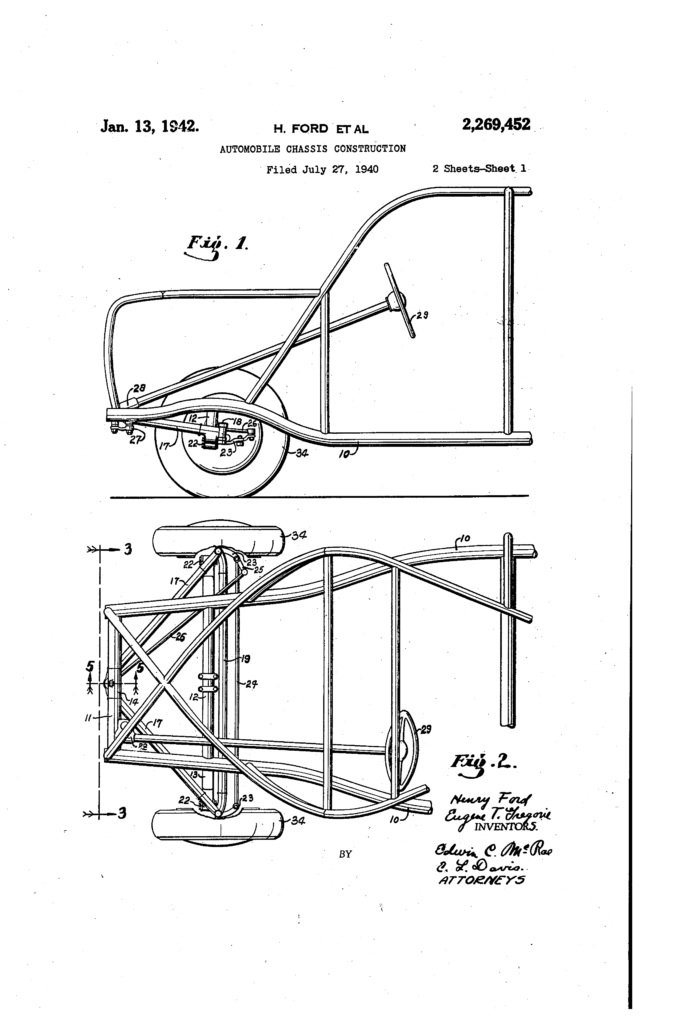 TODAY'S PATENT - AUTOMOBILE CHASSIS CONSTRUCTION - Patent Blog