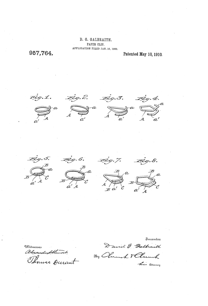 TODAY'S PATENT - PAPER CLIP. - Patent Blog